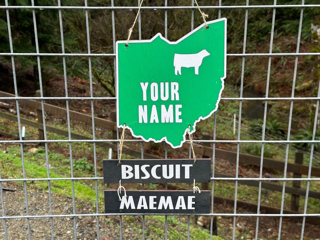 Custom State Farm Animal Name Tag: Livestock Stall Sign - Etsy