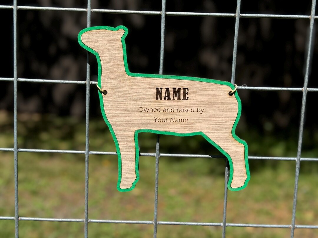 Customizable Lamb Stall Tag or Name Plate Label for Fairs and Livestock ...