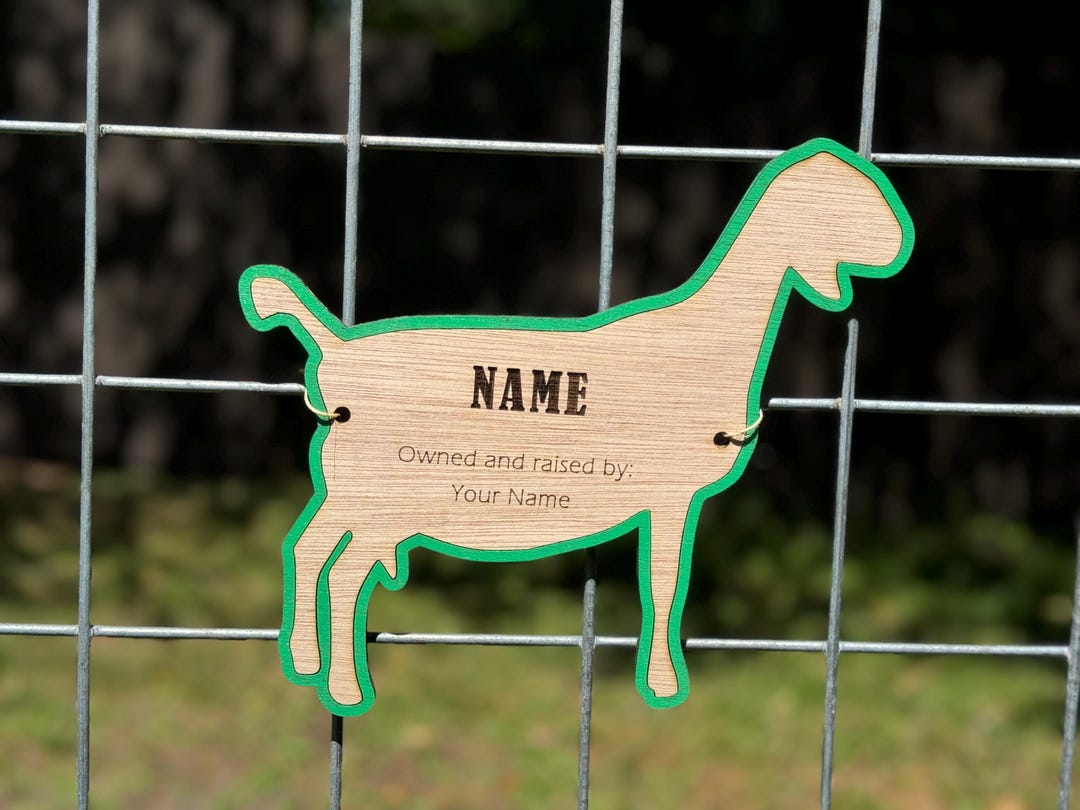 Customizable Nubian Goat Stall Tag or Name Plate Label for Fairs and ...