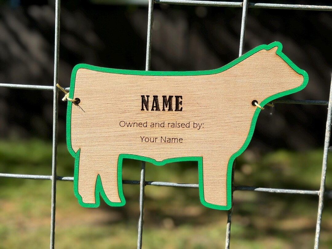 Customizable Market Steer Stall Tag or Name Plate Label for Fairs and ...