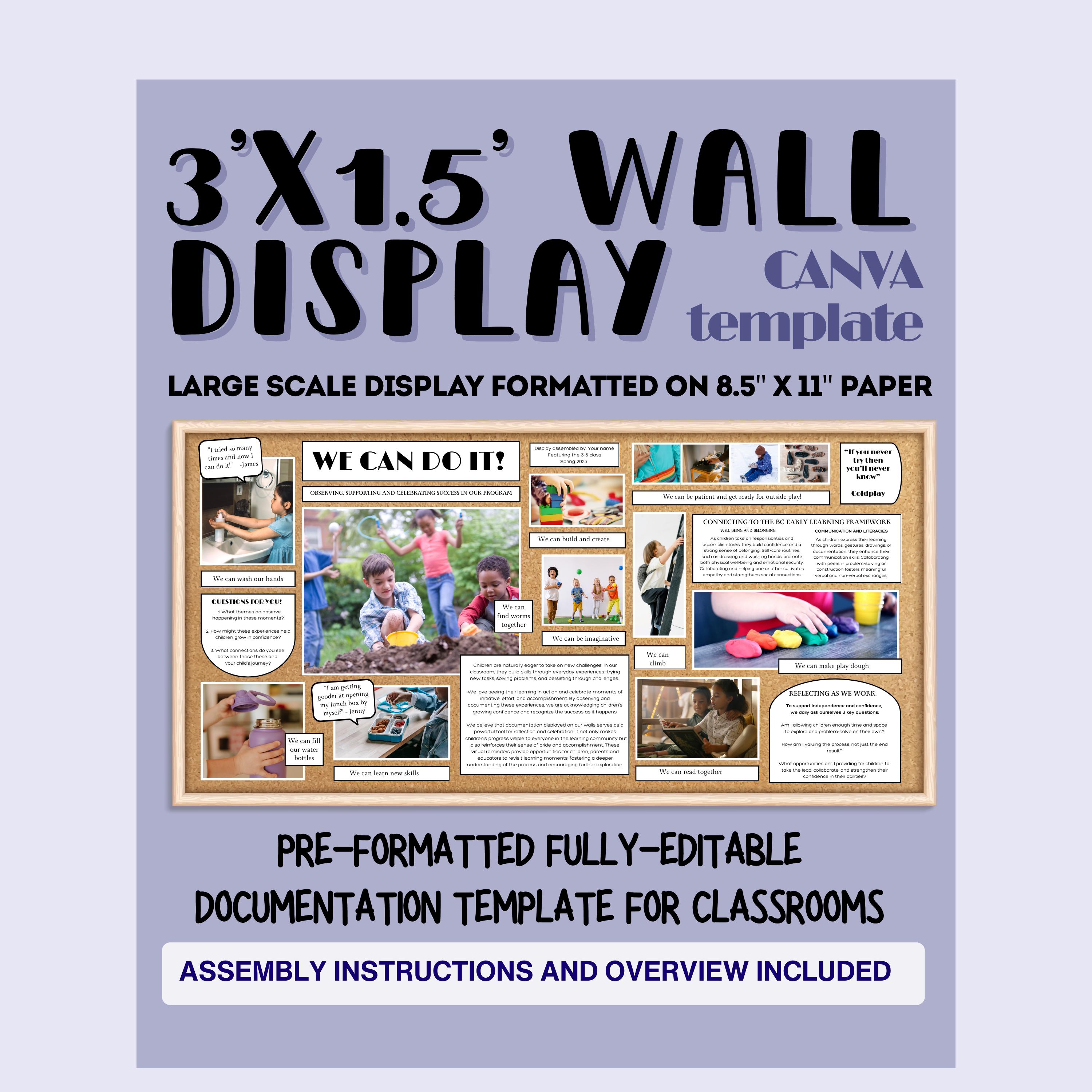 ECE Classroom Documentation Wall Display | Reggio Inspired Canva ...