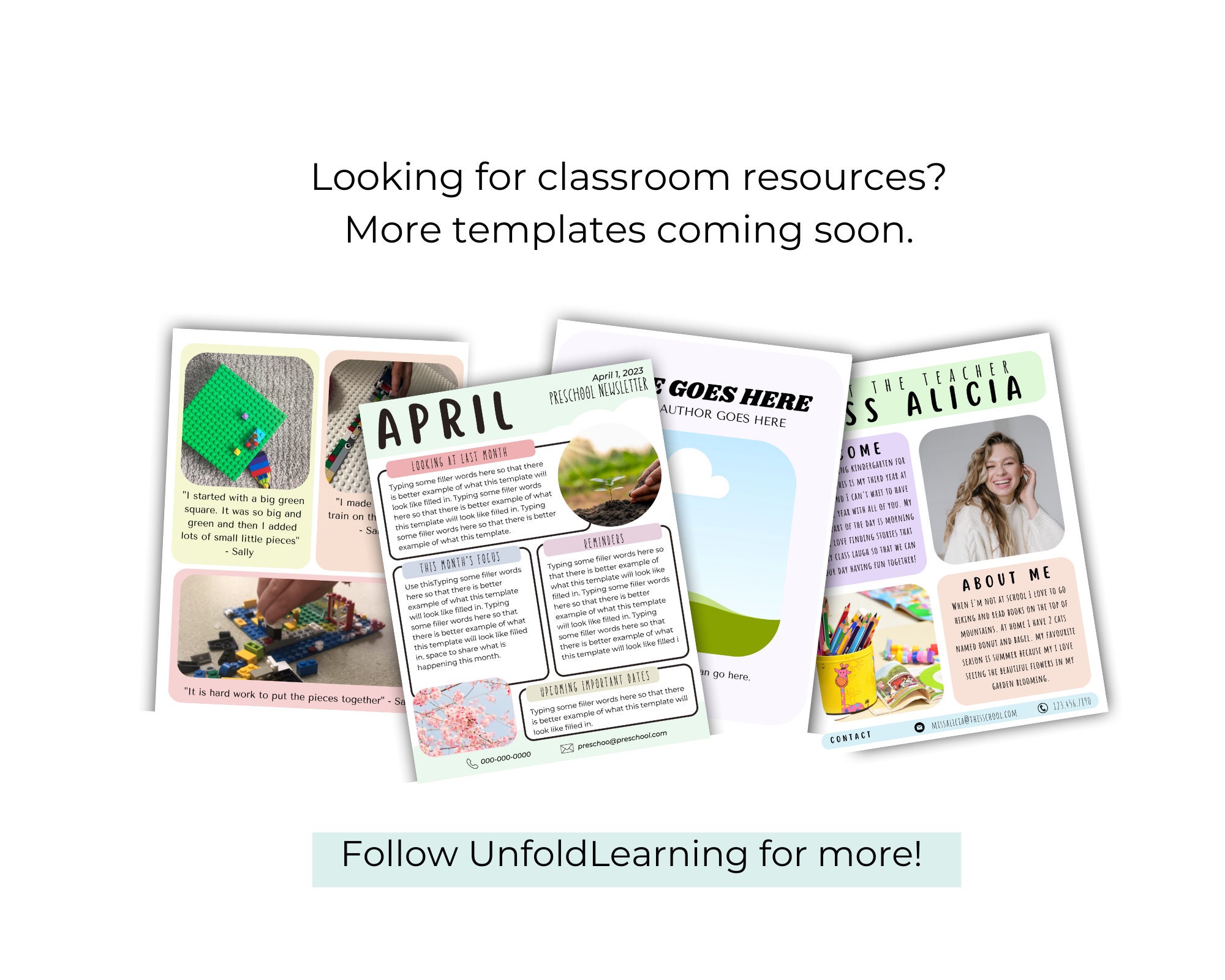 Reggio-inspired 7 Page Landscape Documentation, Editable Canva Template ...