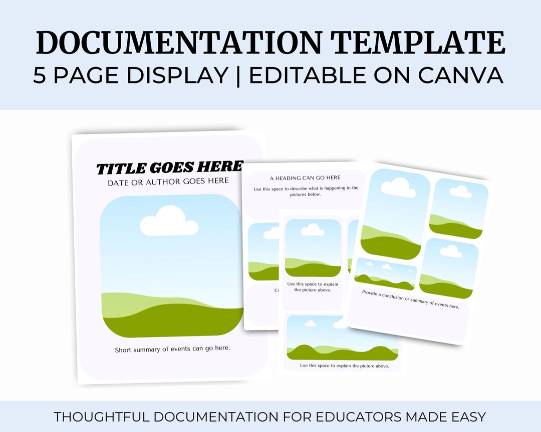 Editable Classroom Documentation Template | Montessori & Reggio ...