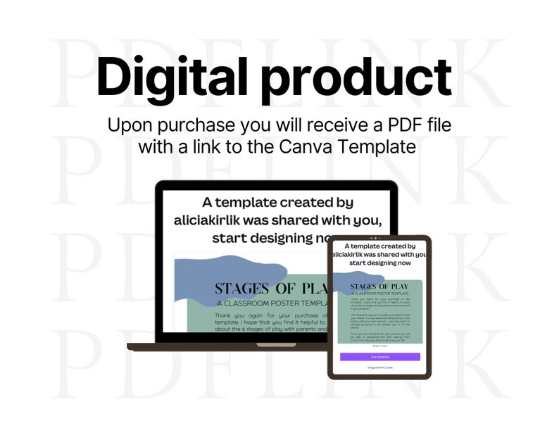 6 STAGES OF PLAY Poster Template for Canva Pre-written Add - Etsy