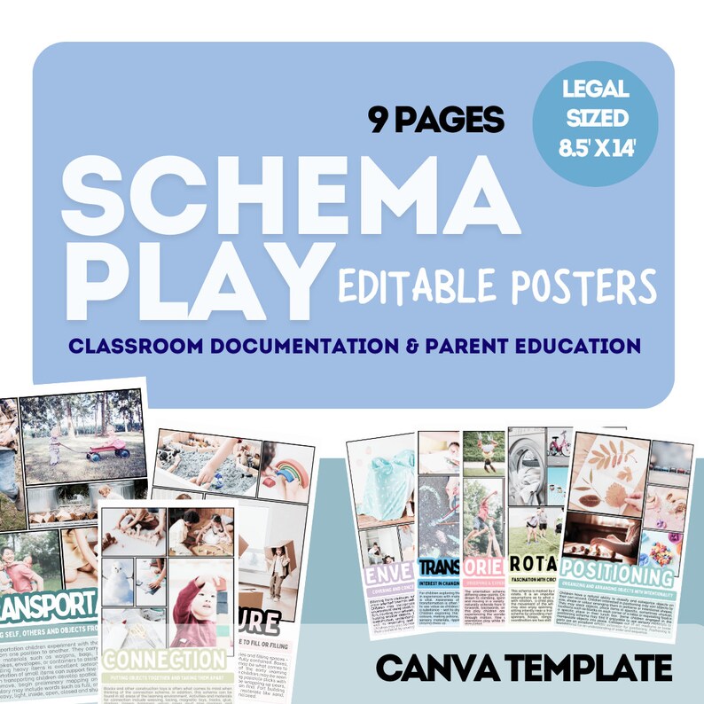 SCHEMA PLAY Posters Editable CANVA Template, 9 Play Schema Parent ...