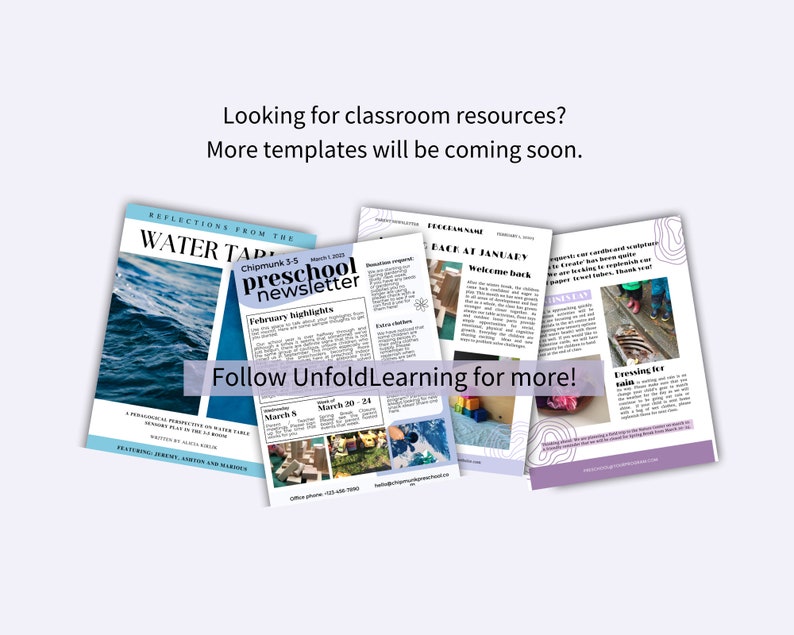 1 Page Preschool & Daycare Classroom Newsletter Template | Editable on ...