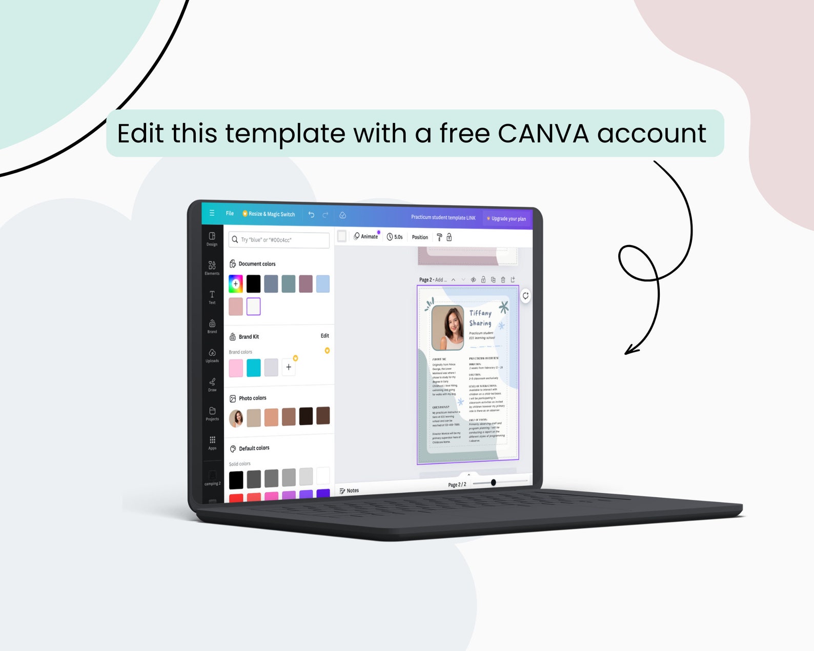 ECE Classroom Practicum Student Introduction Poster | CANVA Template ...