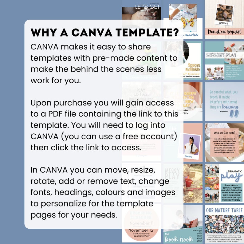 Early Learning Social Media Posts, Canva Template for Educators - Etsy