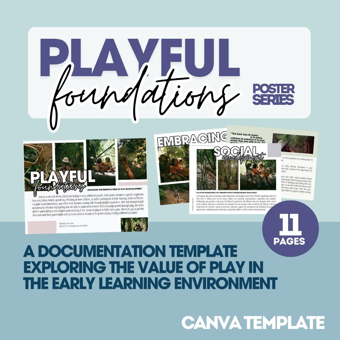 PLAYFUL FOUNDATIONS: Canva Template-- 11 Page Poster Series on Play ...