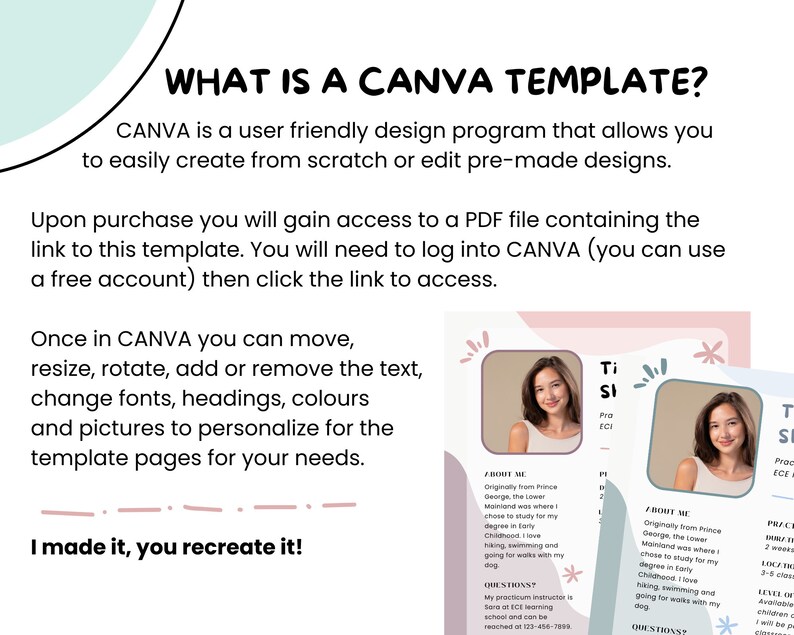 ECE Classroom Practicum Student Introduction Poster | CANVA Template ...