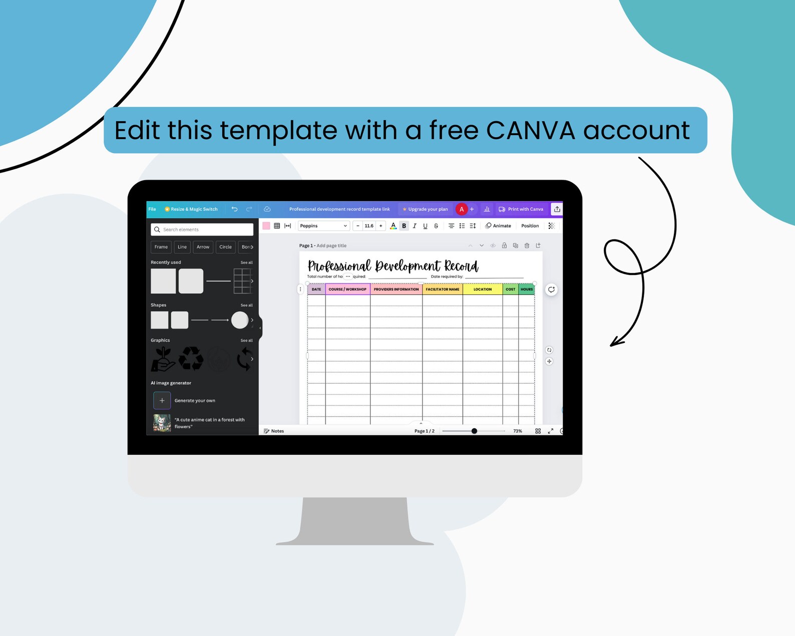 ECE Professional Development Record CANVA Template, Early Childhood ...