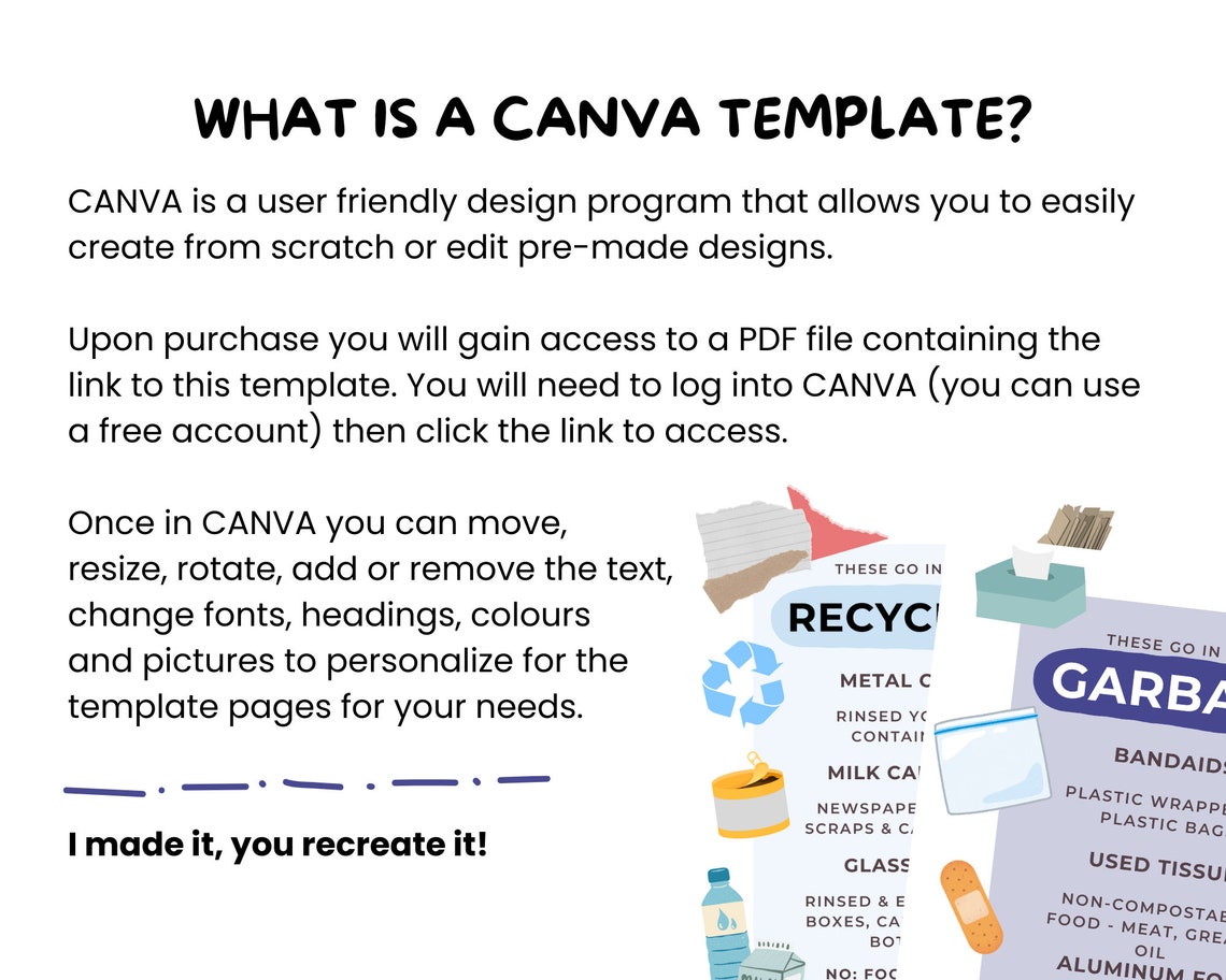 Classroom Garbage Bin Sorting Editable Canva Template, Compost ...