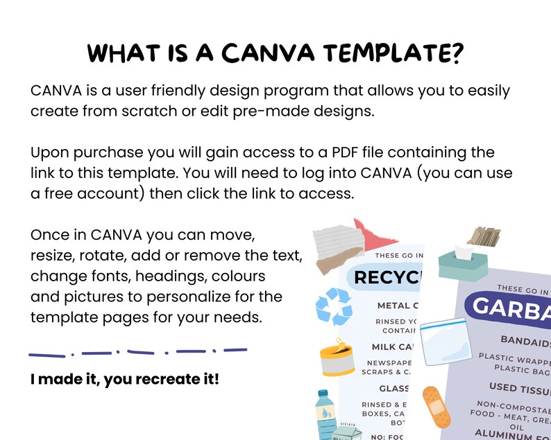 Classroom Garbage Bin Sorting Editable Canva Template, Compost, Recycling Sorting Poster ...