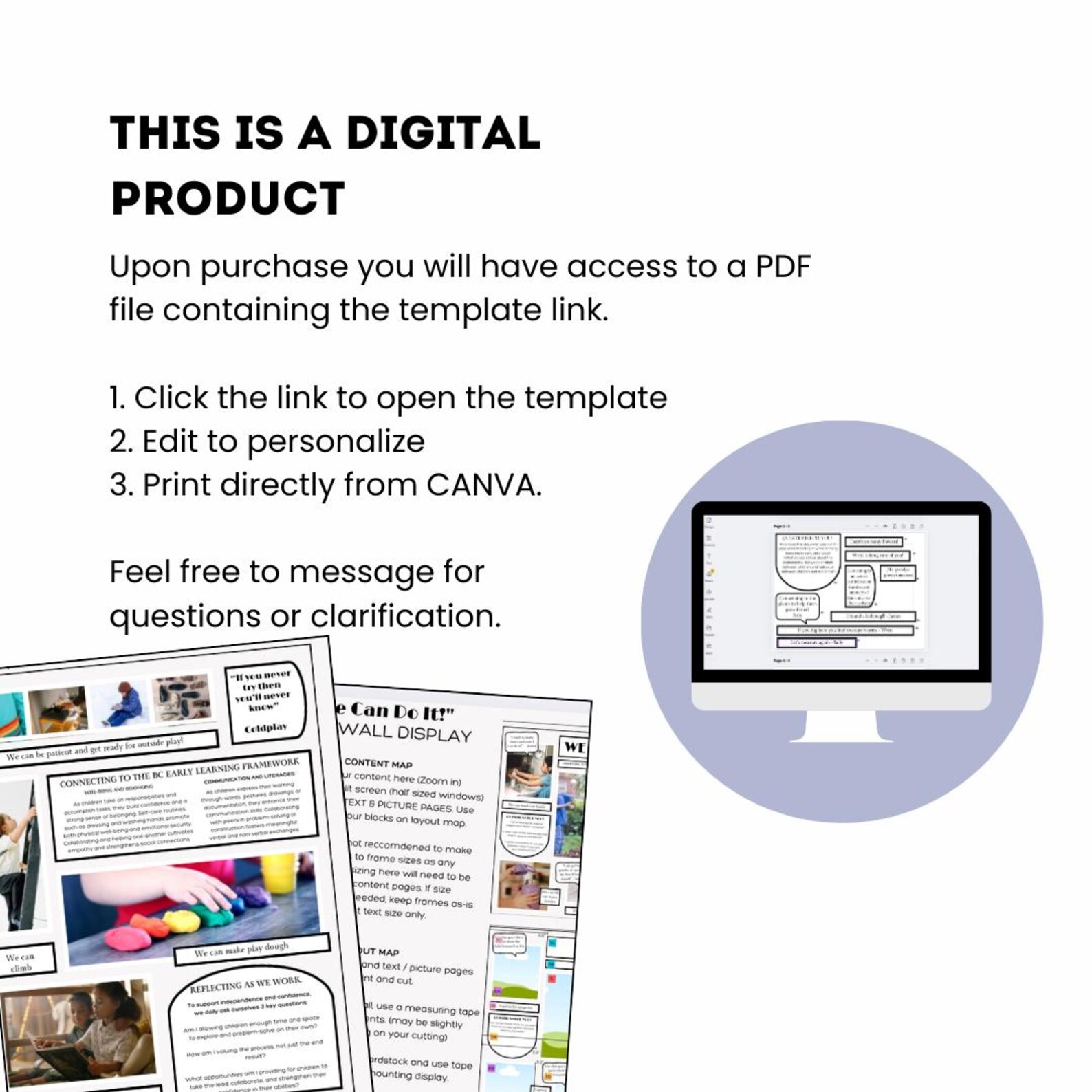 ECE Classroom Documentation Wall Display | Reggio Inspired Canva ...