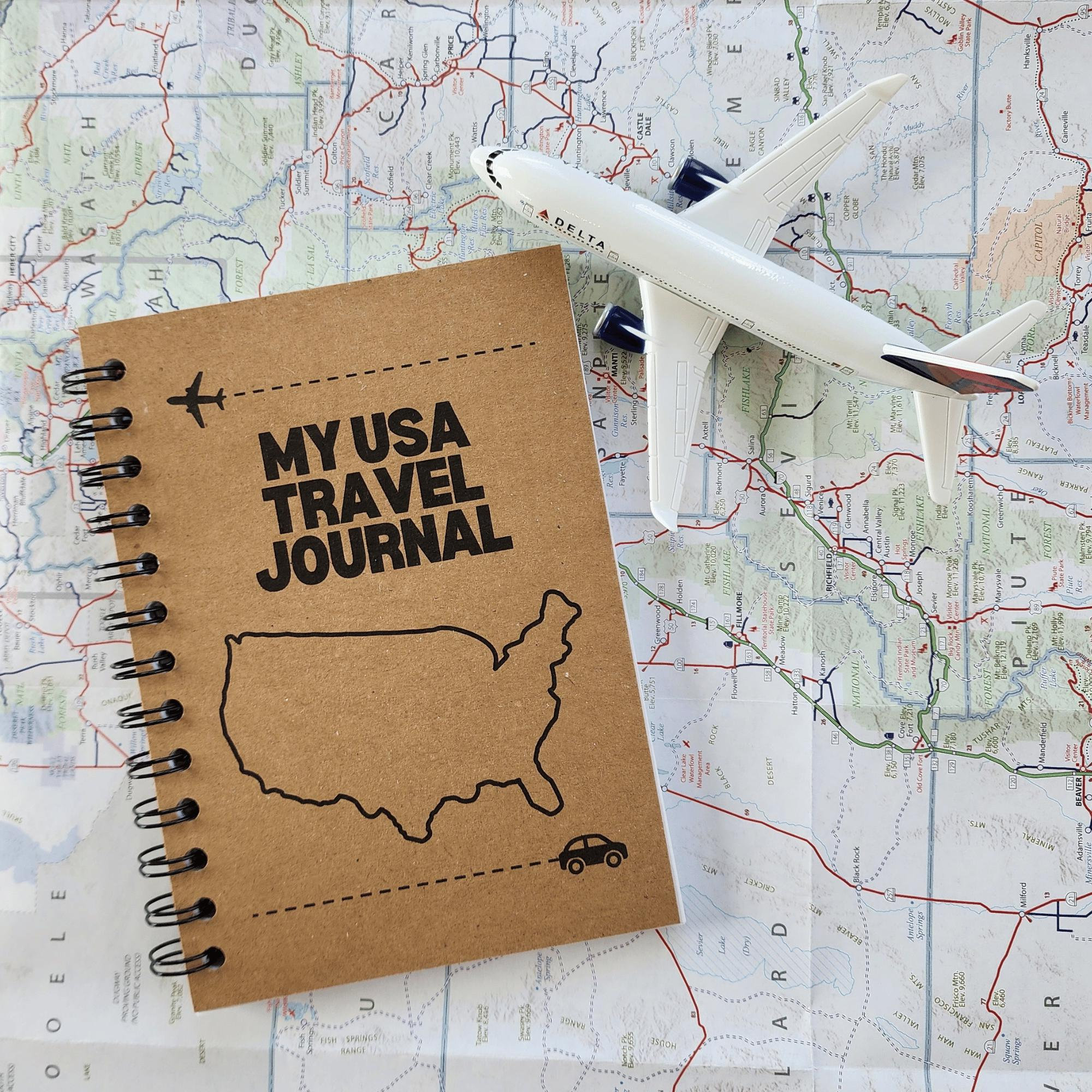 USA Travel Journal With Stickers - Memory Keepsake Book for Each State ...