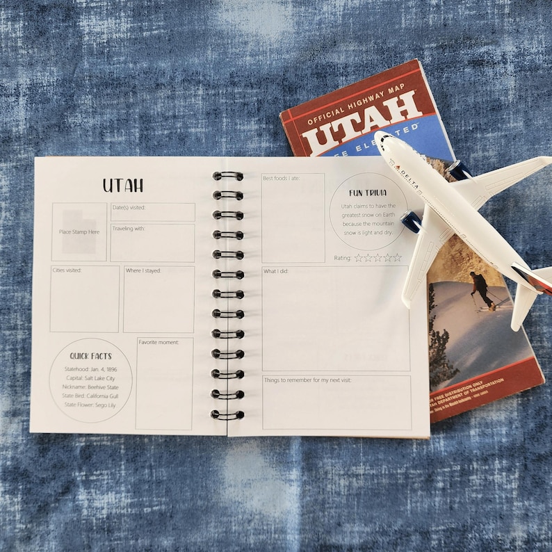 USA Travel Journal With Stickers - Memory Keepsake Book for Each State ...