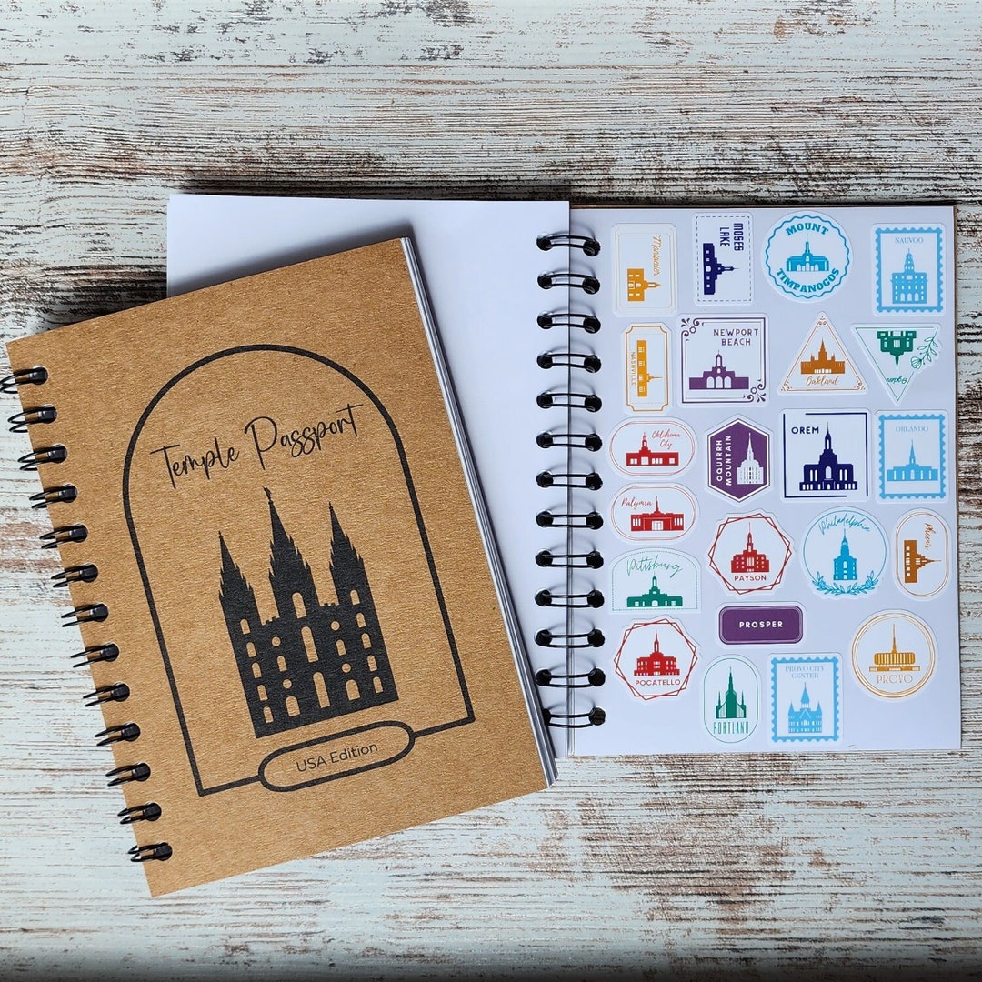 USA Temple Passport Journal With Stickers - Etsy