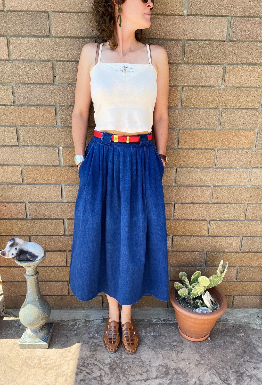 Vintage High Waisted Mister Leonard Denim Skirt SM-MED W/ Belt Loops - Etsy