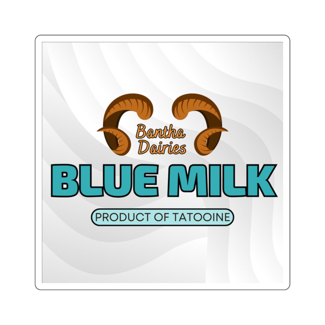 Bantha Dairies Blue Milk Square Sticker Star Wars Sticker - Etsy