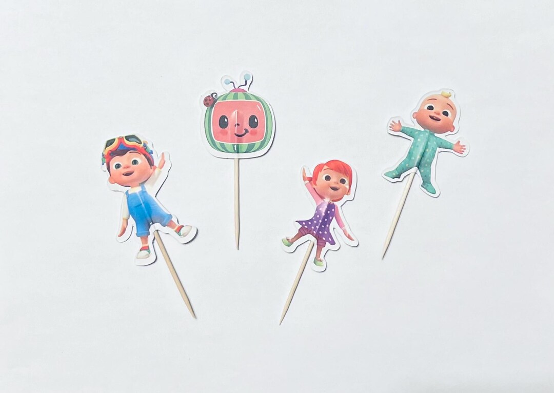 Coco Melon Theme Inspired Birthday Party, Cupcake Topper, Watermelon ...