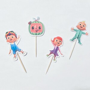 Coco Melon Theme Inspired Birthday Party, Cupcake Topper, Watermelon ...
