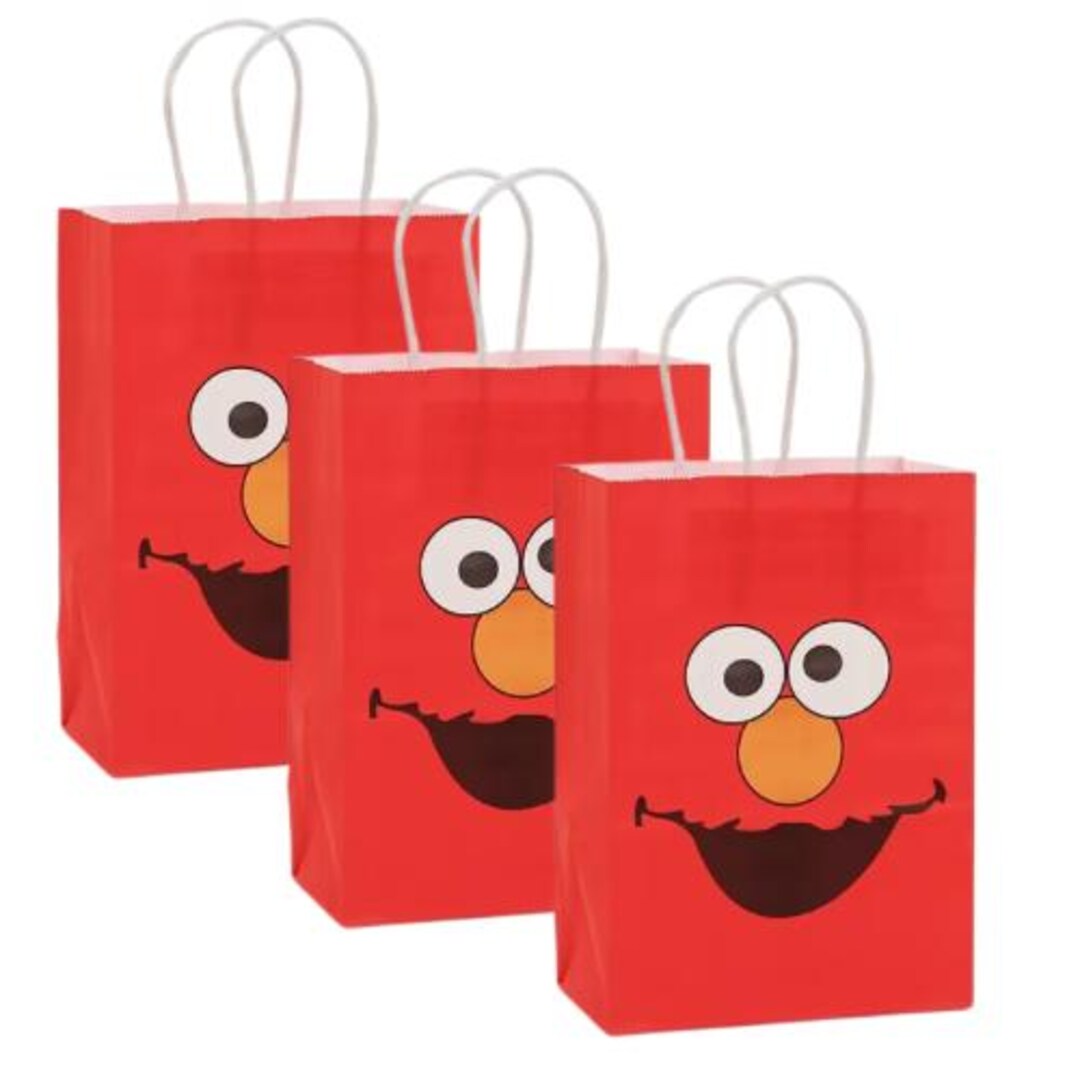 Elmo Gift Bags, Sesame Street Inspired Party Gift Bags, Elmo Party ...