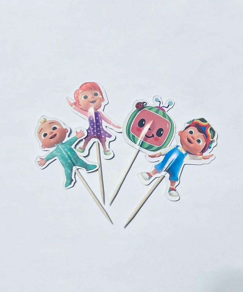 Coco Melon Theme Inspired Birthday Party, Cupcake Topper, Watermelon ...