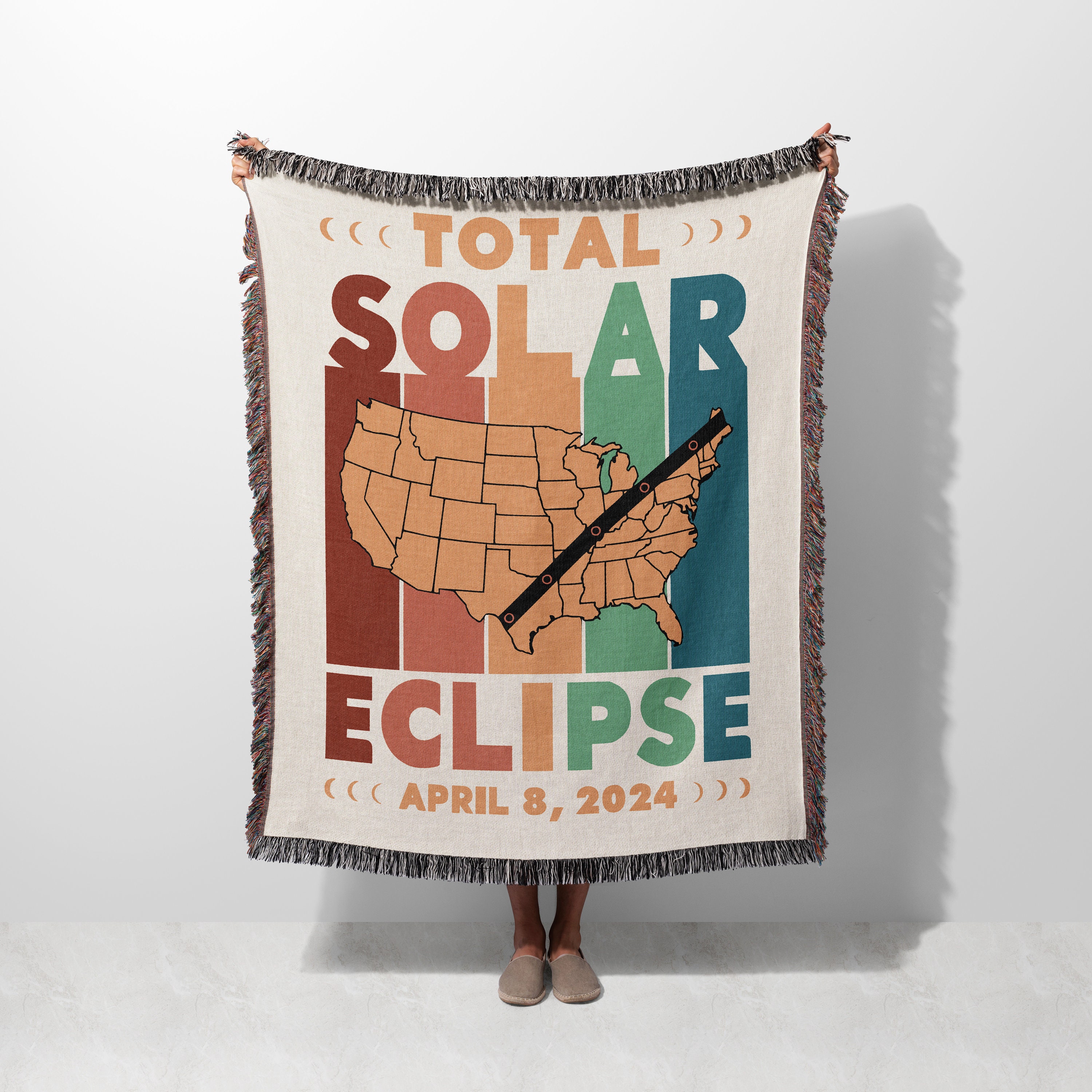 Solar Eclipse 2024 Blanket, Sun Moon Totality 2024 Woven Throw, 4.8. ...
