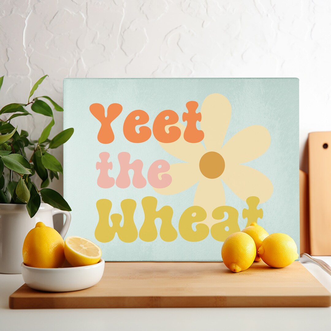 Funny Gluten Free Yeet the Wheat Glass Cutting Board, Celiac Disease ...