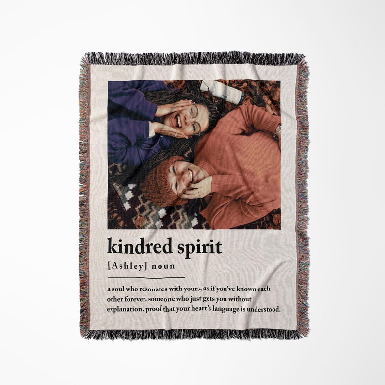 PERSONALIZED BEST FRIEND Photo Definition Woven Blanket, Custom Kindred ...