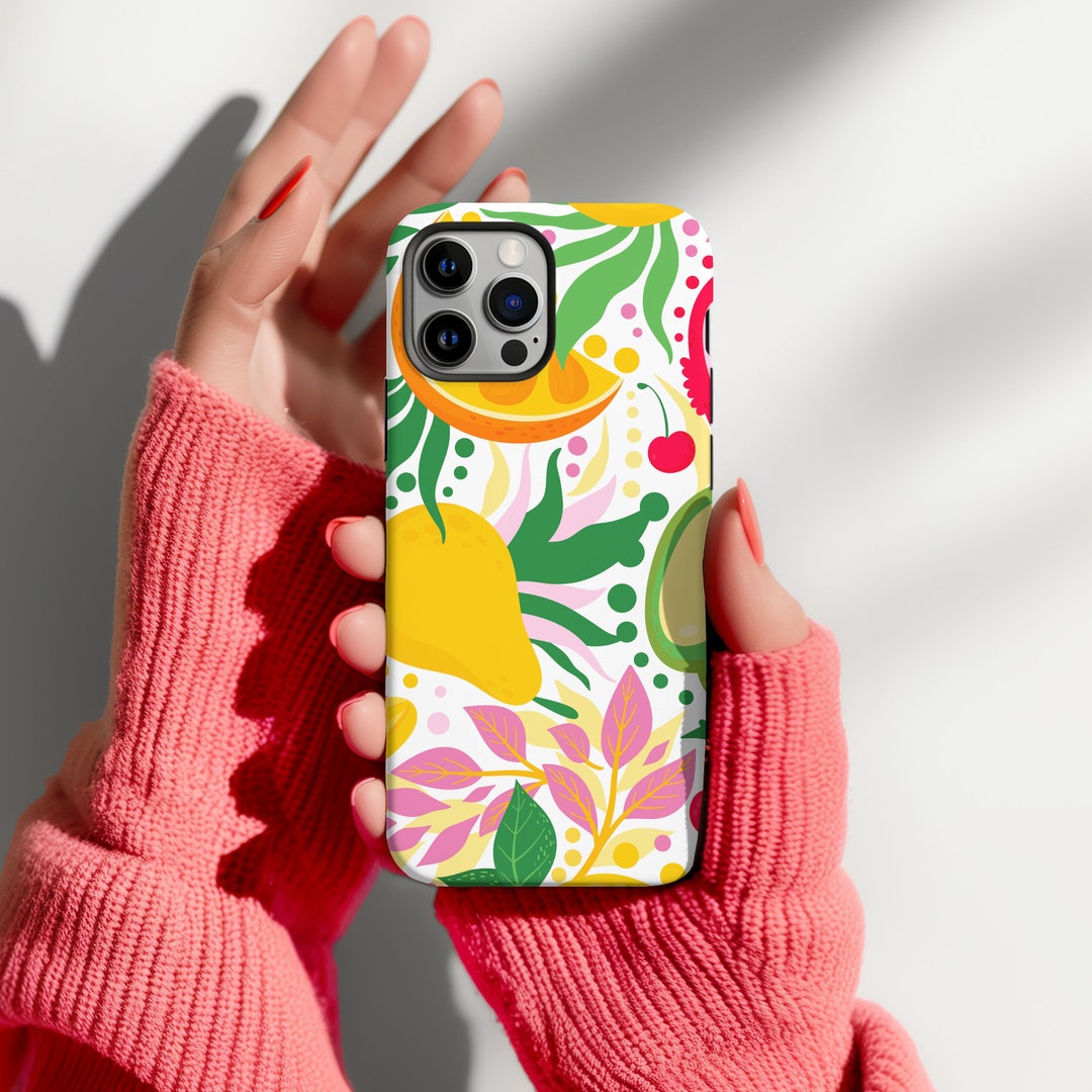 Cute Summer Fruit Phone Cover, Cherry Tough Phone Case, iPhone 16 Pro ...
