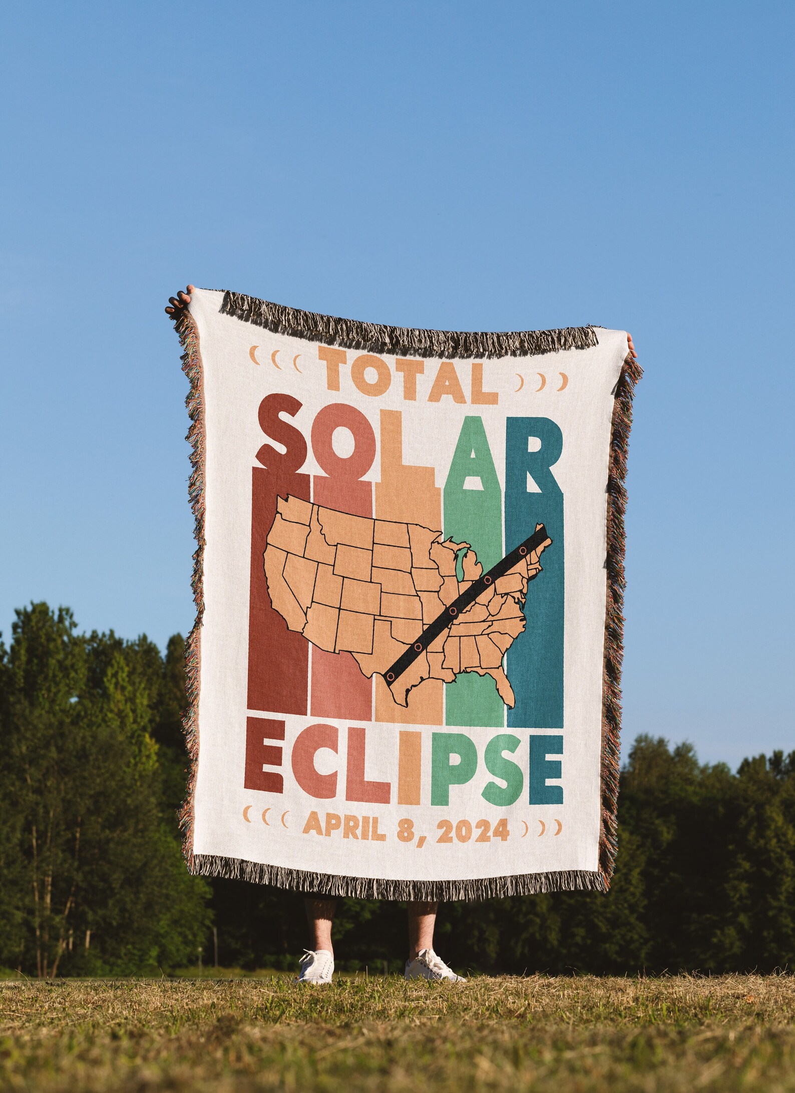 Solar Eclipse 2024 Blanket, Sun Moon Totality 2024 Woven Throw, 4.8. ...