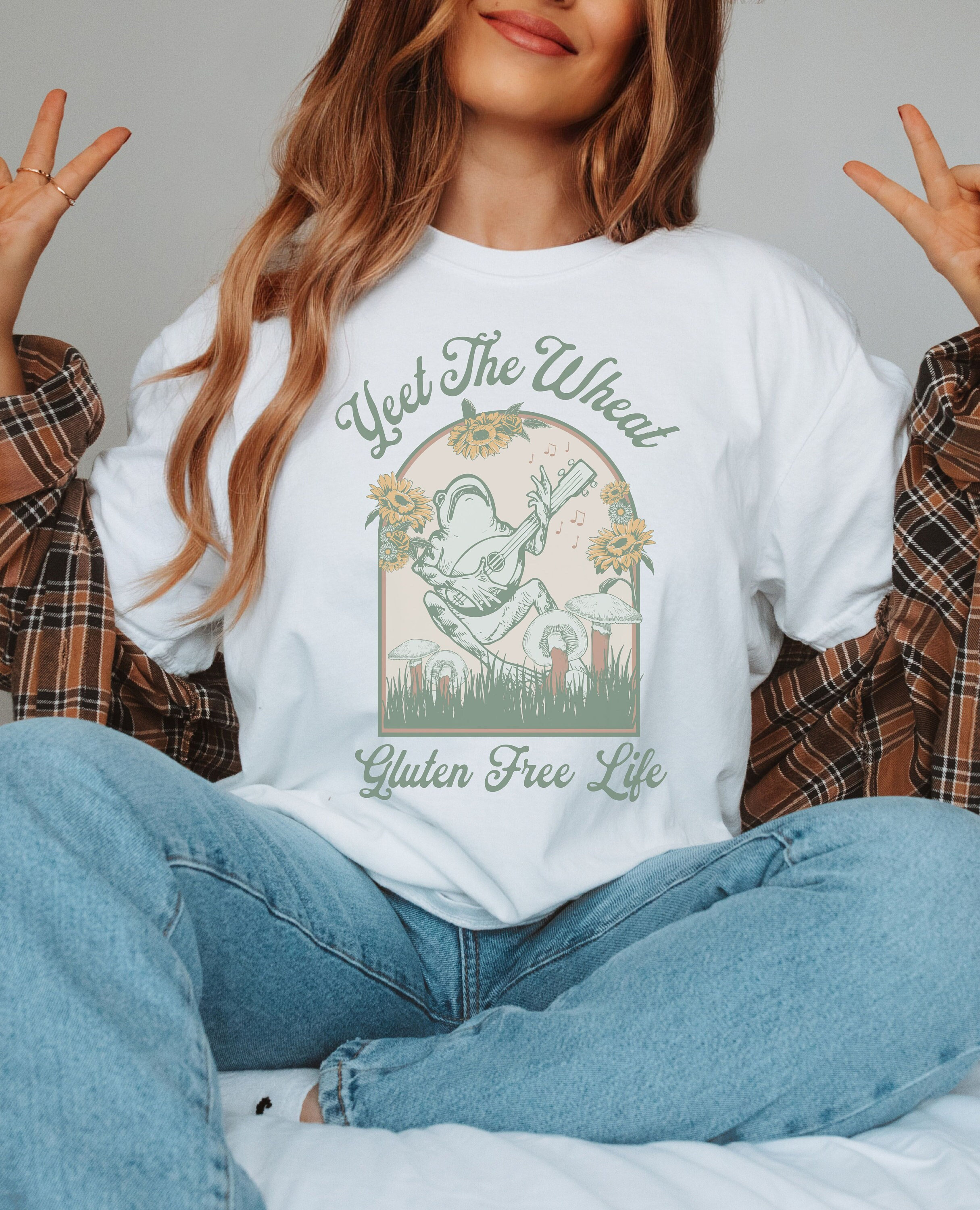 Funny Gluten Free Yeet the Wheat Comfort Colors Retro Shirt, Womens ...