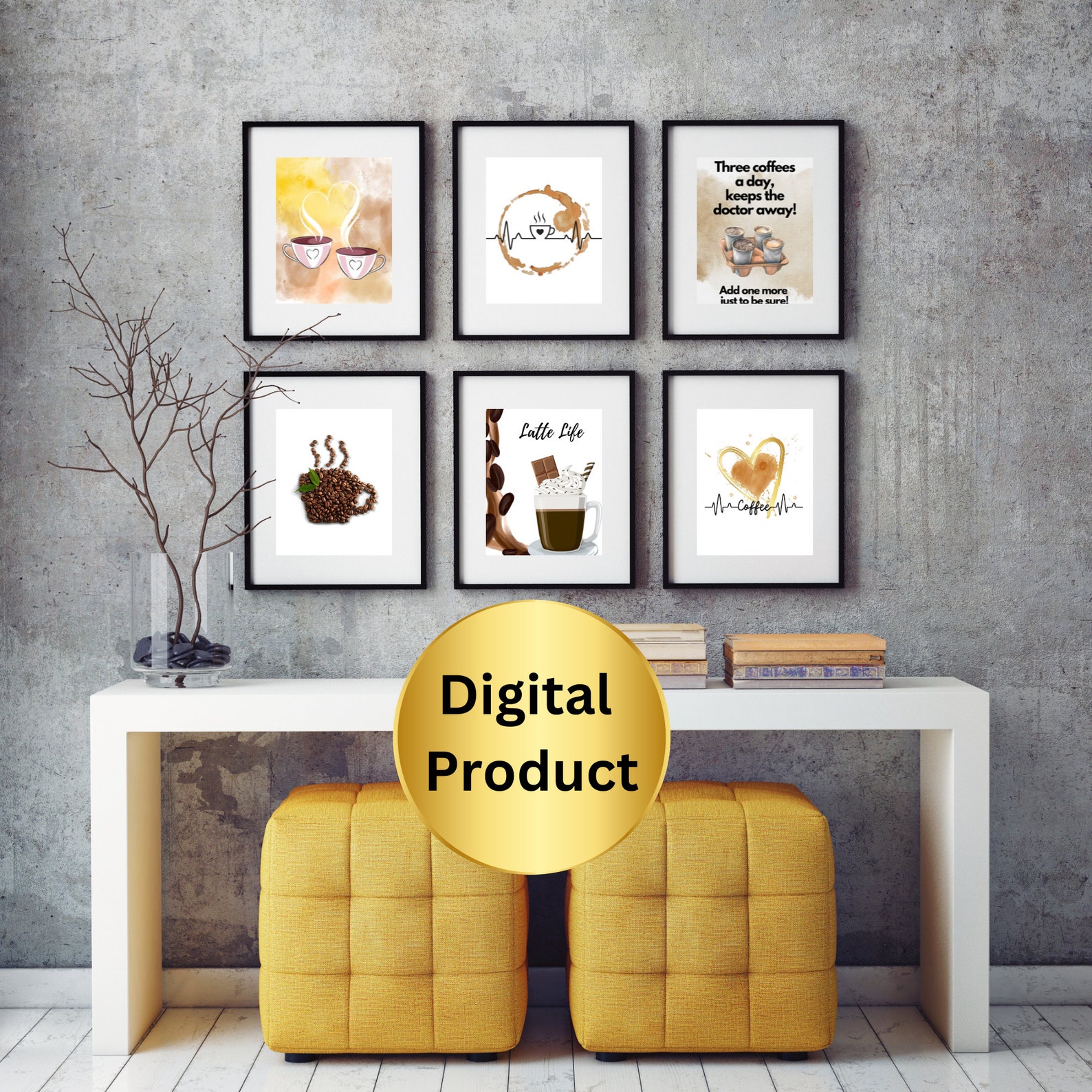 Coffee Wall Art, Printable Decor, Mix and Match Printable Coffee Decor ...