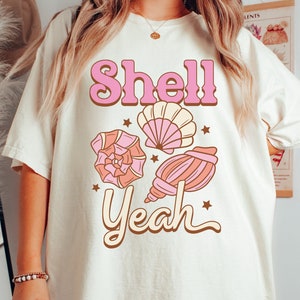 Comfort Colors Retro Shell Yeah T-shirt: Beach Vacation Tee - Etsy