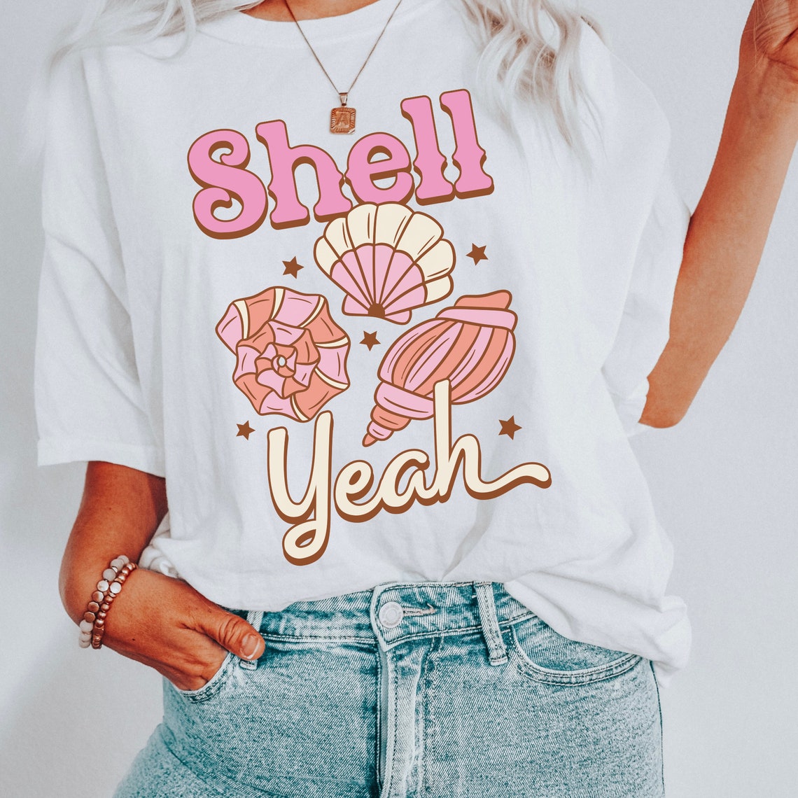 Comfort Colors Retro Shell Yeah T-shirt Beach Shirt Shelling - Etsy