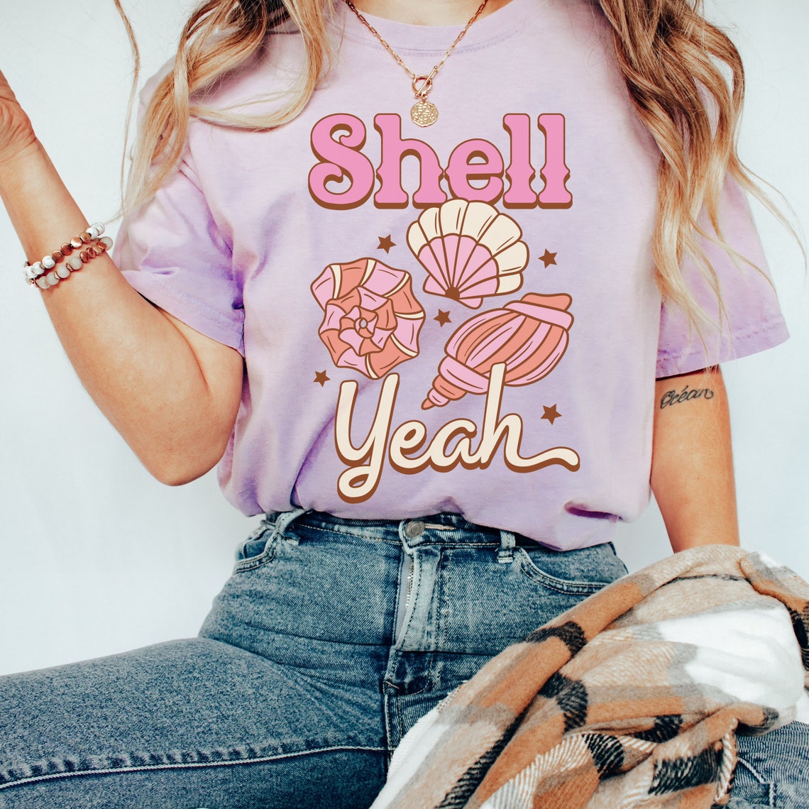 Comfort Colors Retro Shell Yeah T-shirt Beach Shirt Shelling - Etsy