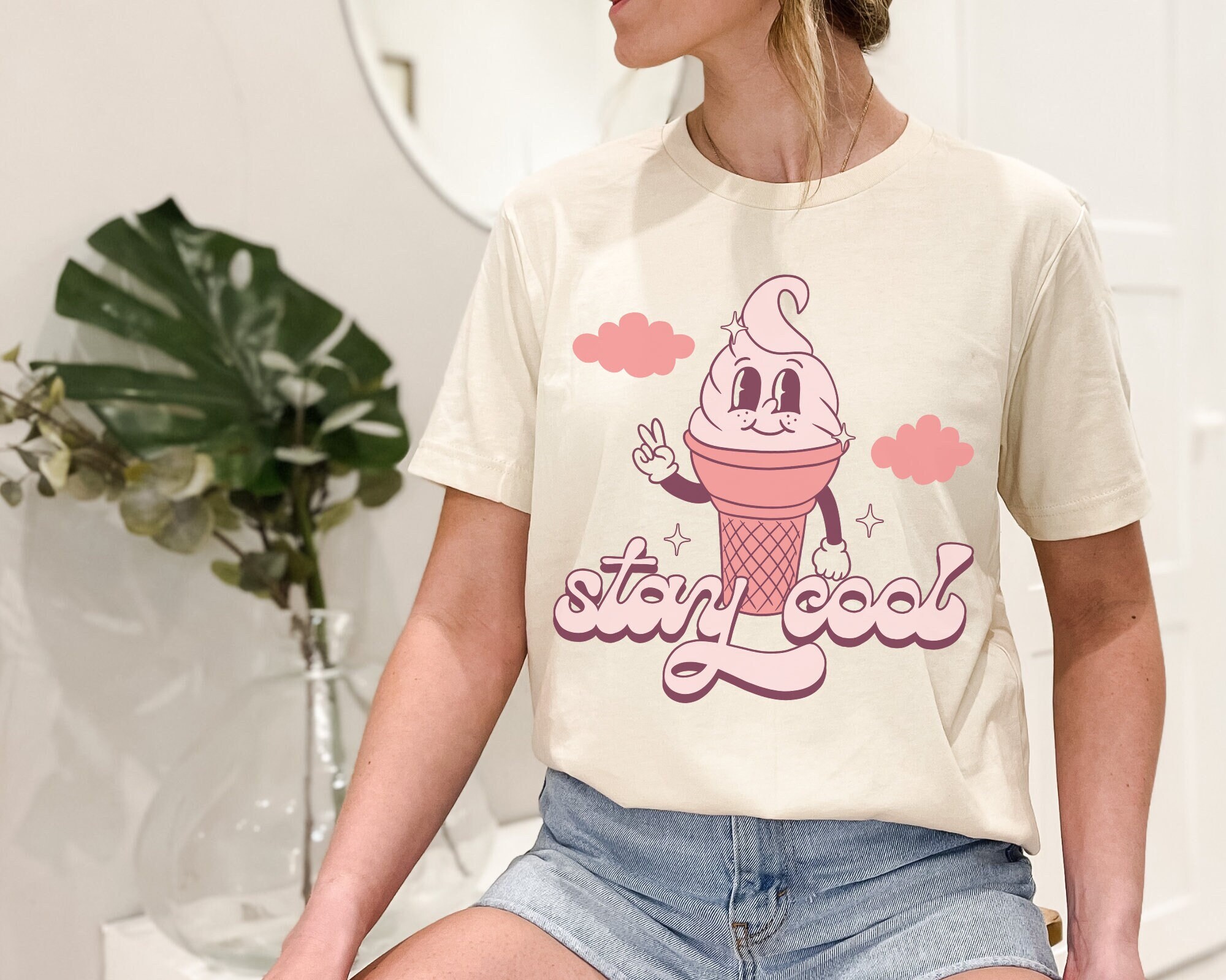 Retro Summer T-shirt, Stay Cool Shirt, Ice Cream Shirt, Vacation Tee ...