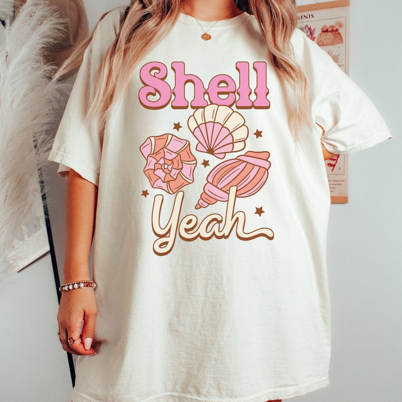 Comfort Colors Retro Shell Yeah T-shirt: Beach Vacation Tee - Etsy