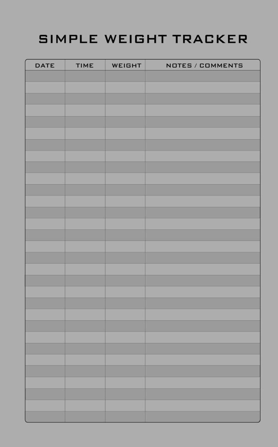 Simple Weight Tracker - Etsy