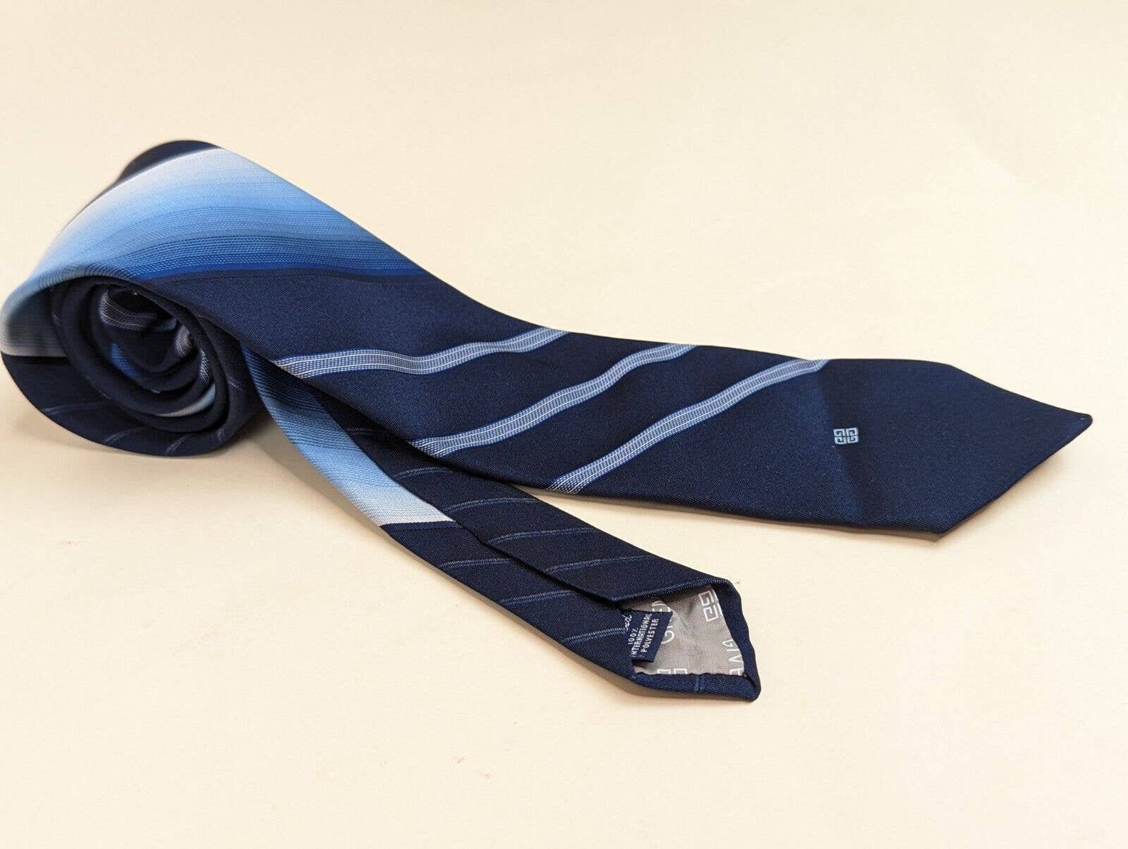 Vintage 70s Givenchy Gentlemen Paris Carter Holmes Blue Stripe Necktie ...