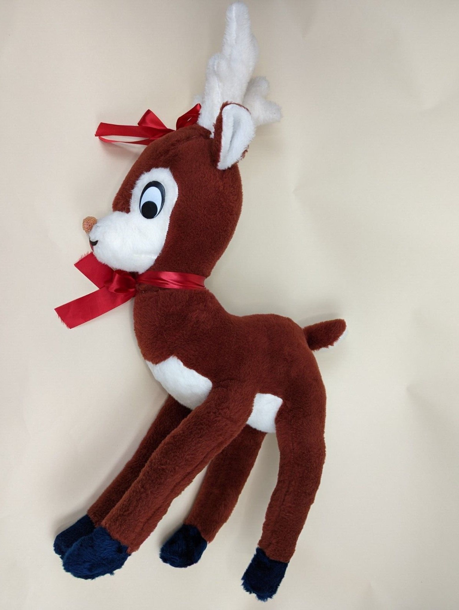 Vintage Fable Toy Co 1987 Reindeer Rudolph Plush Stuffed Christmas ...