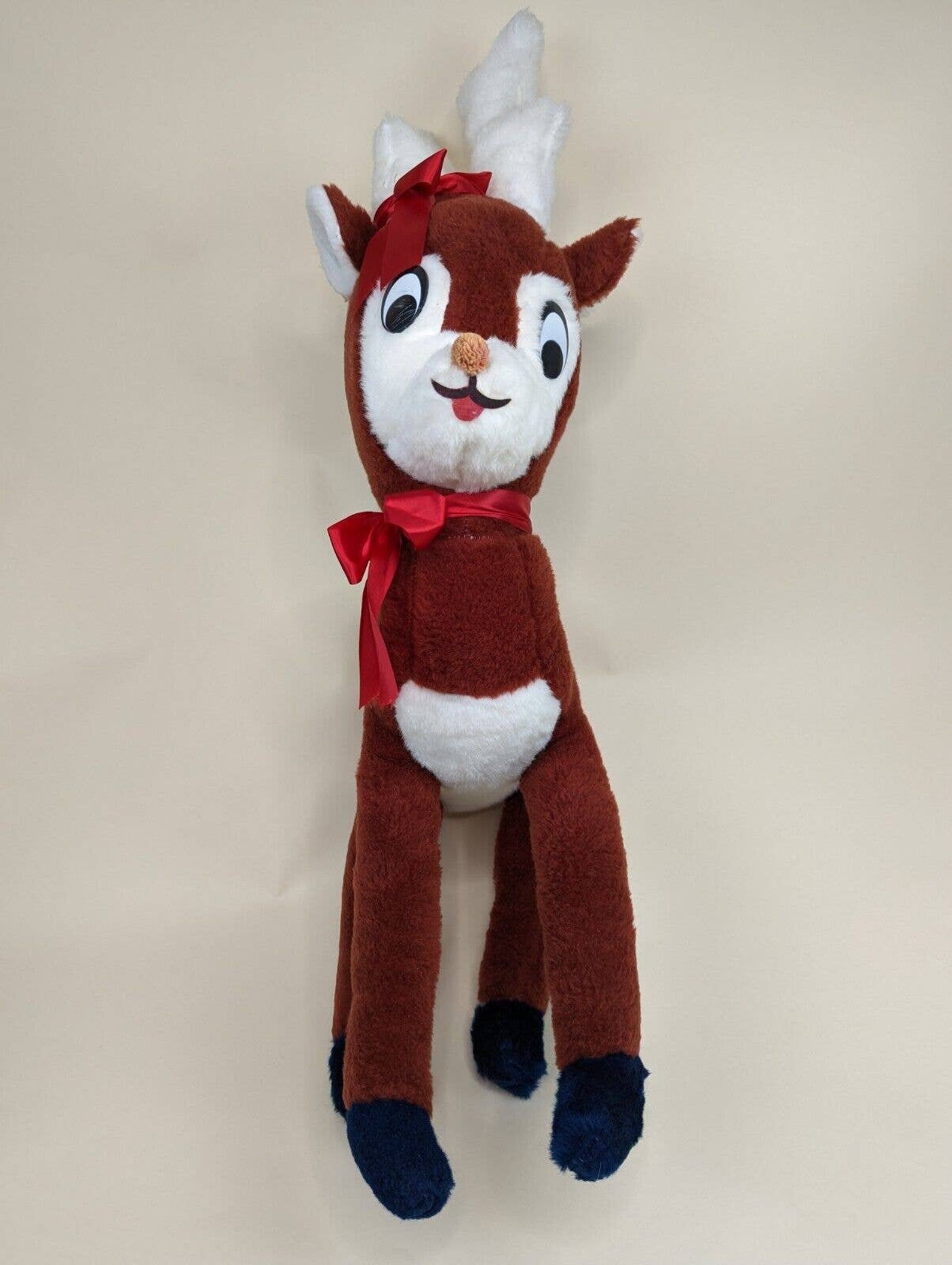 Vintage Fable Toy Co 1987 Reindeer Rudolph Plush Stuffed Christmas ...