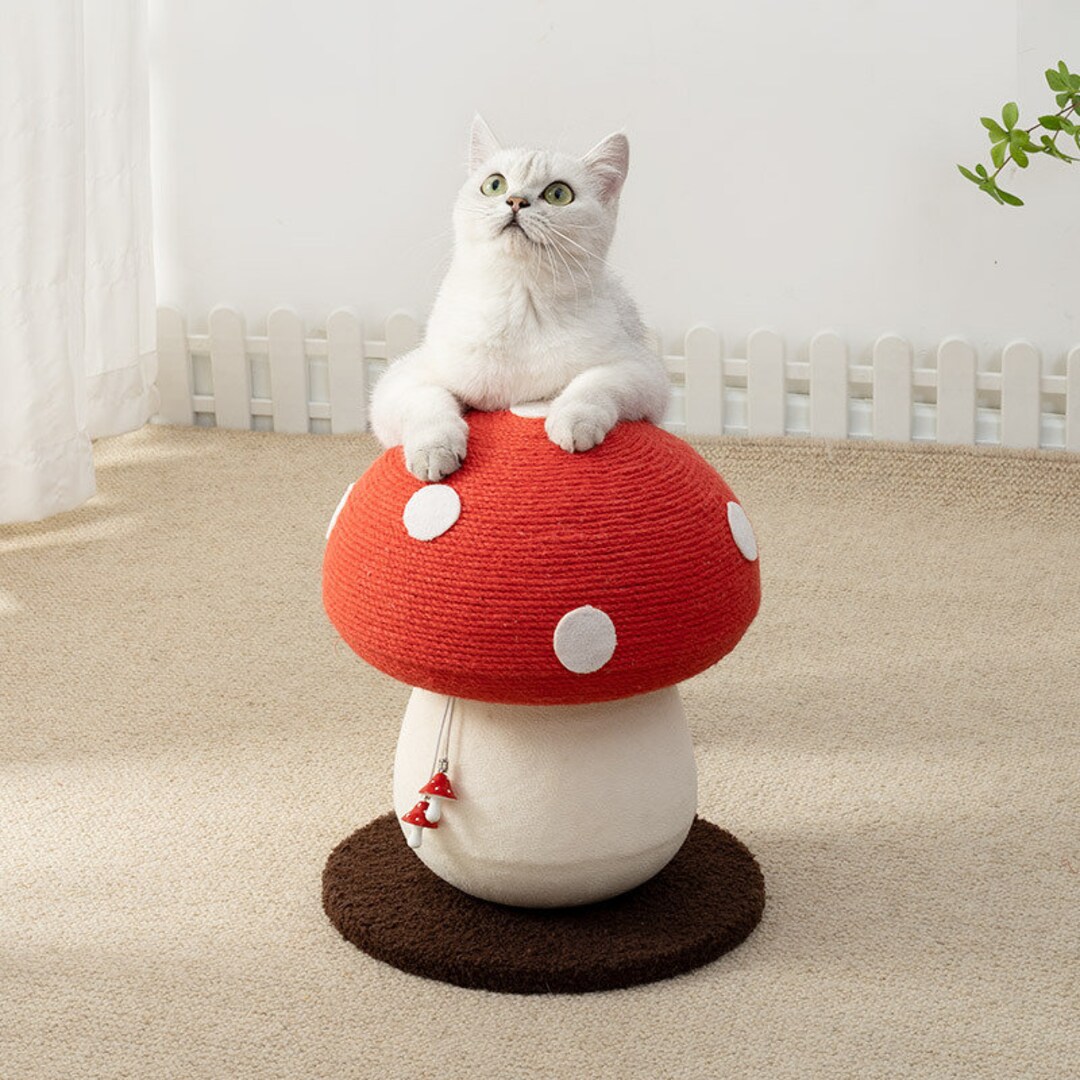 Mushroom Shape Cat Scratching Post Modern Wooden Cat Tree - Etsy