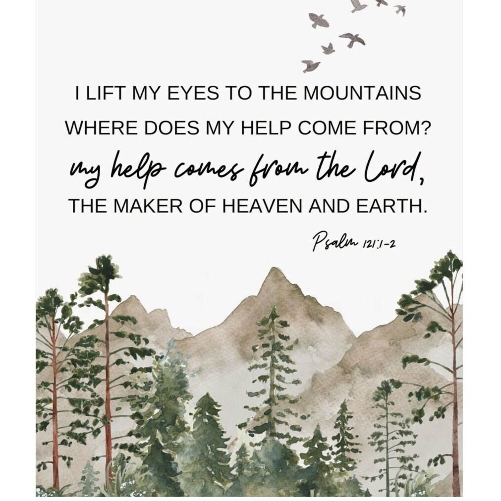 Christian Wall Art, I Will Lift up My Eyes Unto the Hills, Psalm 121 ...