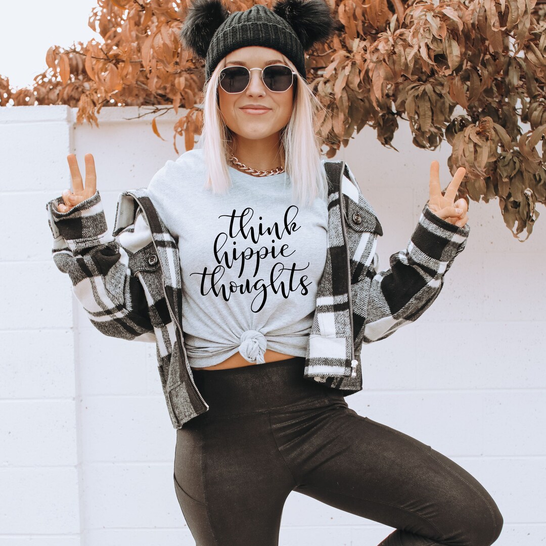 Think Hippie Thoughts Vintage Jersey Short Sleeve Tee, Boho Vintage Tee ...