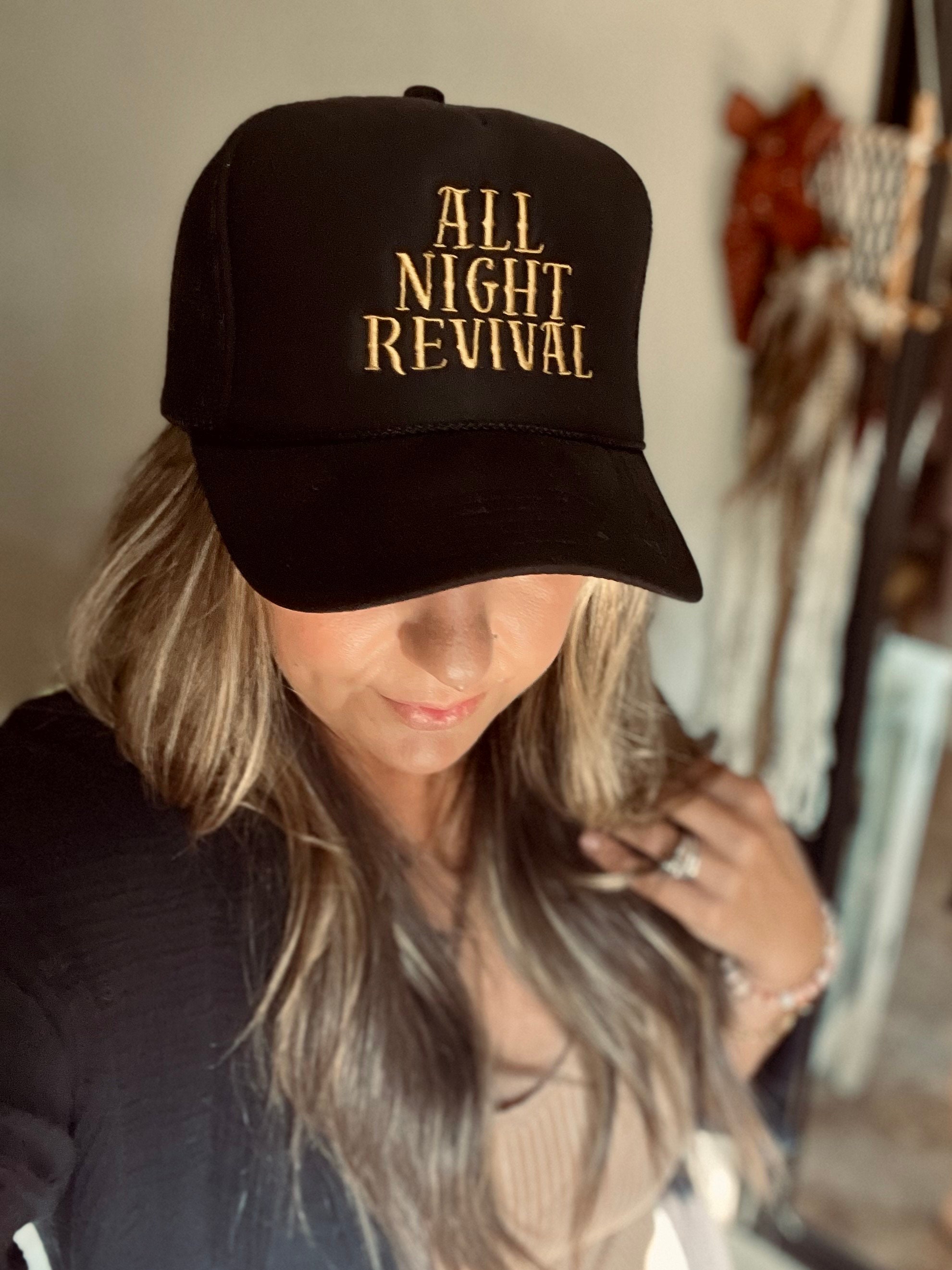 All Night Revival Embroidered Foam Trucker Hat, Western Hat, ZB Lord ...