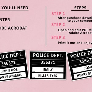 Editable Mugshot for Parties PDF - Etsy