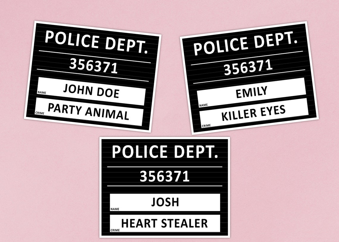 Editable Mugshot for Parties PDF - Etsy