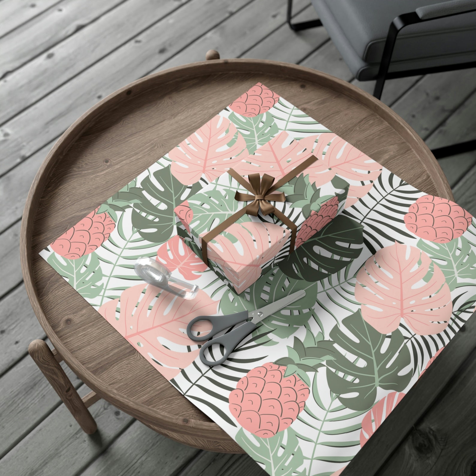 Tropical Gift Wrap Paper Hawaiian Leaves Gift Wrapping Tissue Pineapple ...